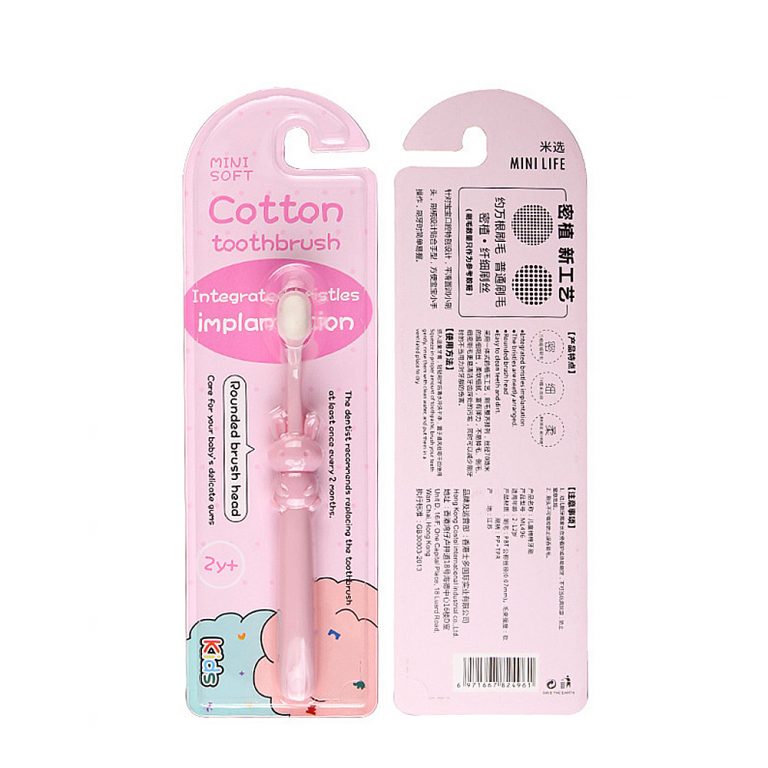 Rabbit shape kids soft pink toothbrush | toothbrush manufacturer